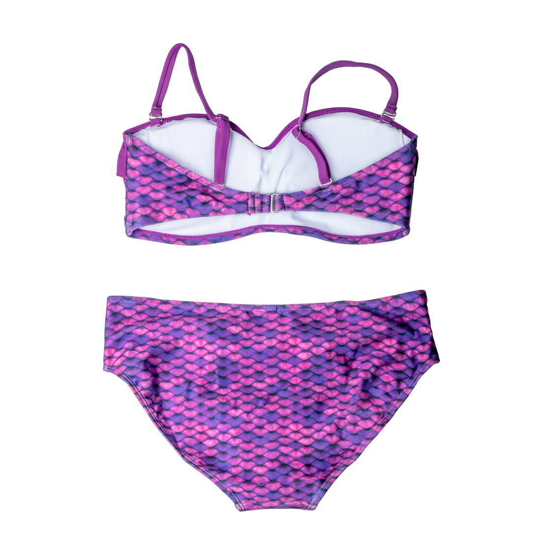 Women's Asian Magenta Bandeau Bikini Top & Bottom Set – Fin Fun Mermaid