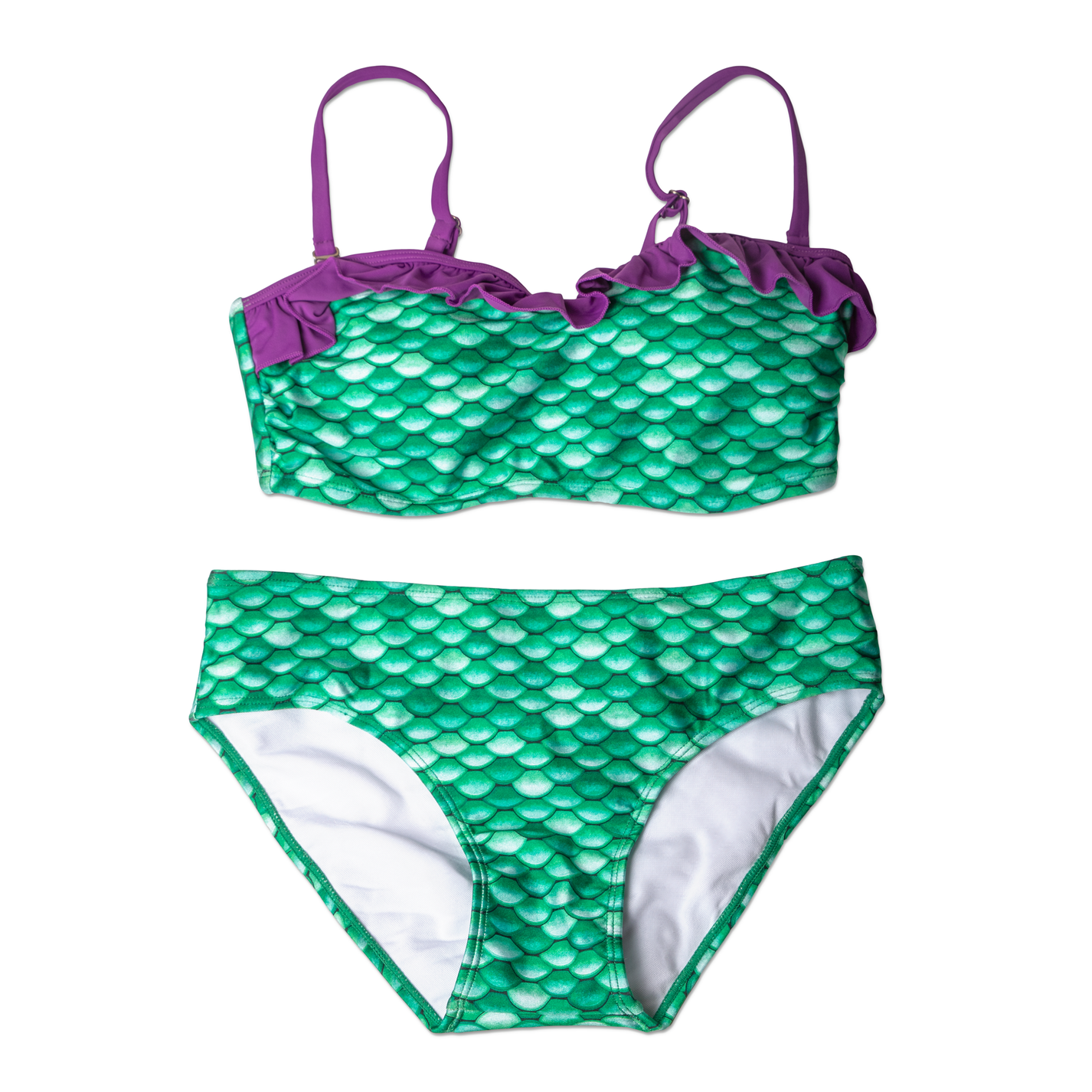 Women's Celtic Green Bandeau Bikini Top & Bottom Set – Fin Fun Mermaid