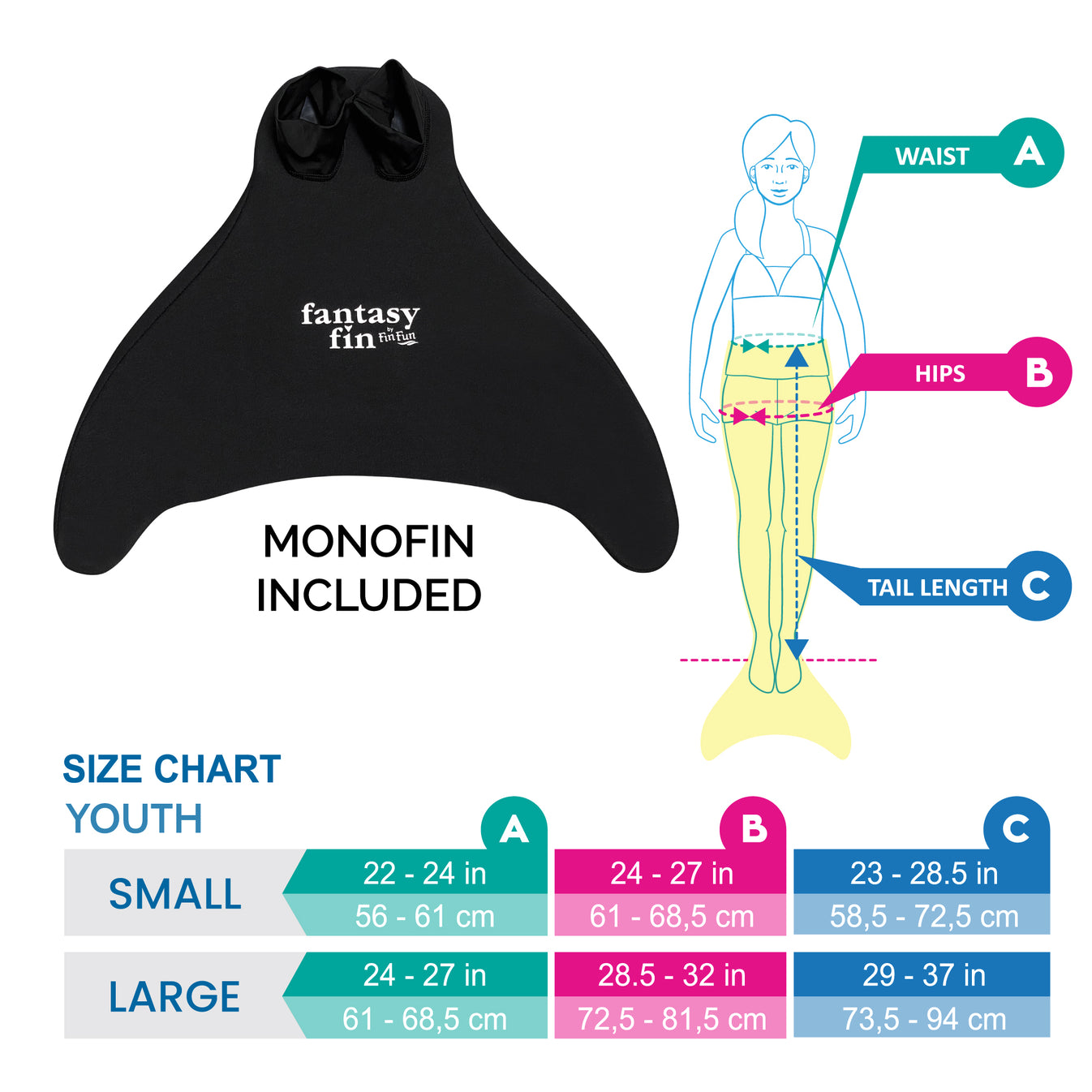 Teal Fantasy Starter Mermaid Tail with Monofin – Fin Fun Mermaid